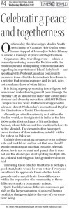 Celebrating peace and togetherness – The Muslim Times