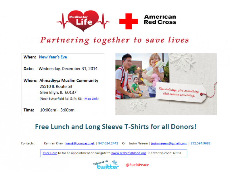 American Red Cross and Ahmadiyya Muslim Community Blood Drive – Glen ...